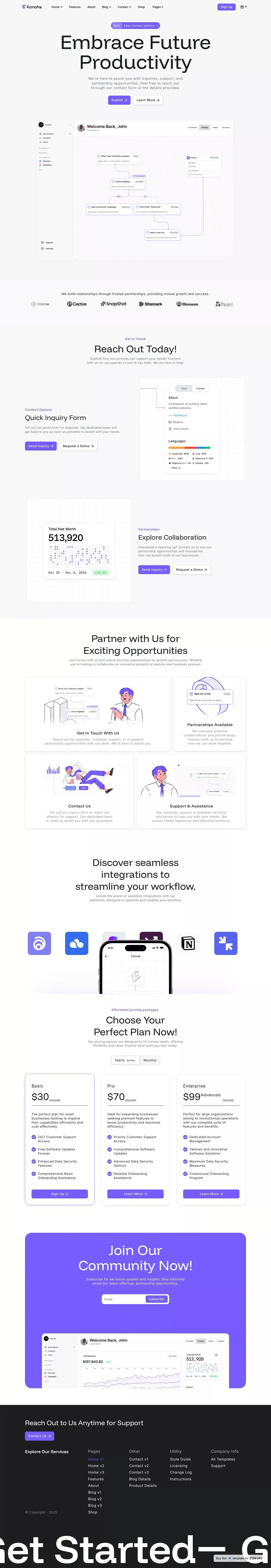 Konoha - Webflow Ecommerce website template on Landbook - get inspired by template design and more