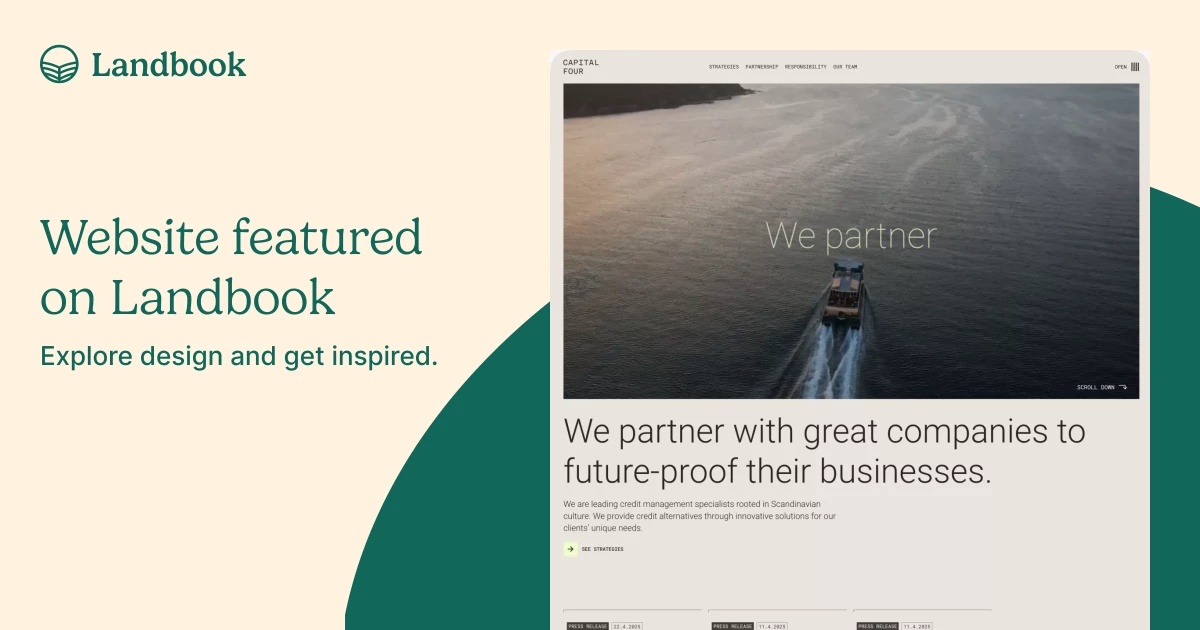 Capital Four on Landbook - get inspired by landing design and more