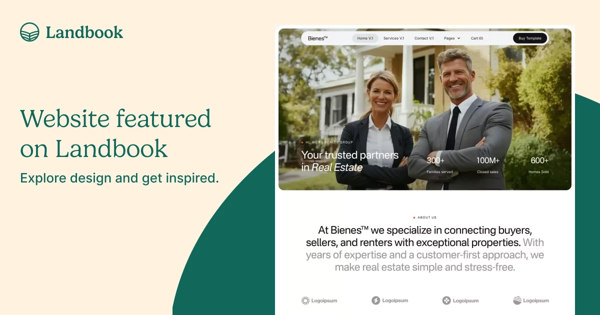 Bienes - Webflow Ecommerce Template on Landbook - get inspired by template design and more