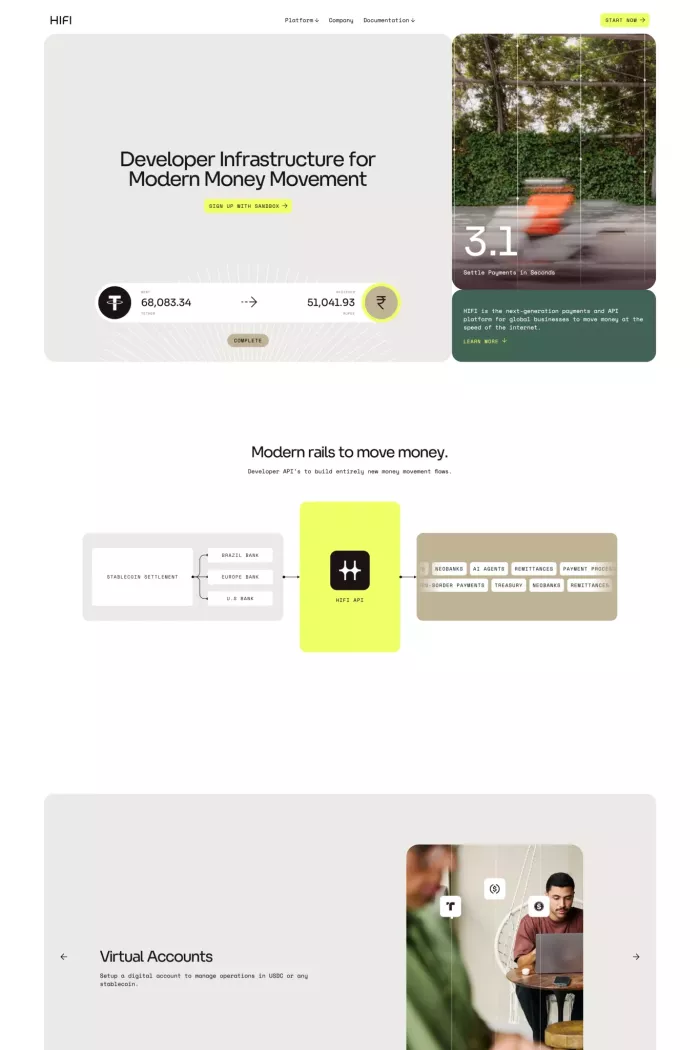 Highnote | The New Standard for Payments on Landbook - get inspired by landing design and more