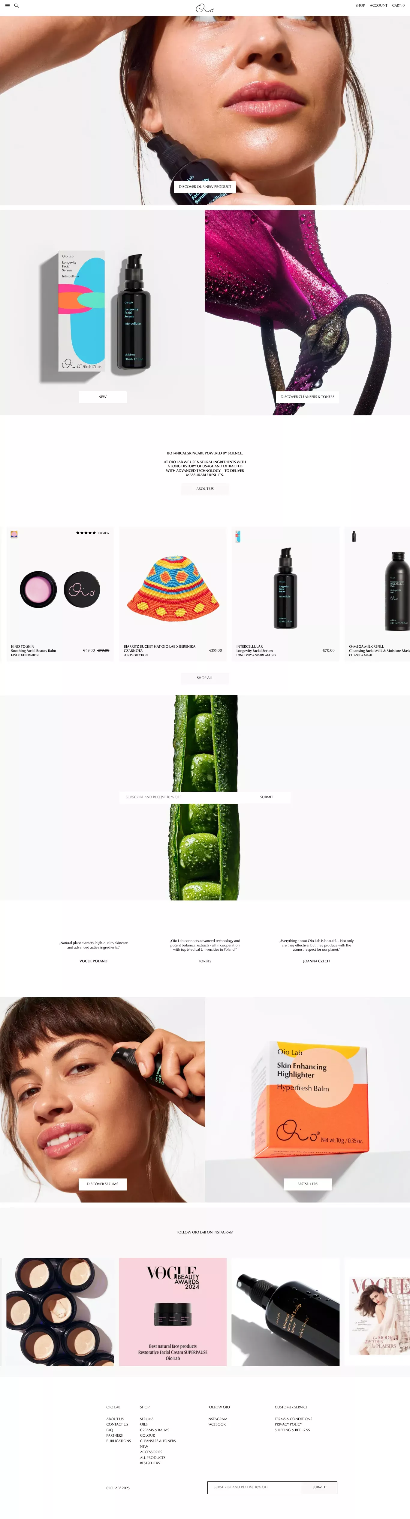 Botanical skincare powered by science – Oio Lab on Landbook - get inspired by ecommerce design ...