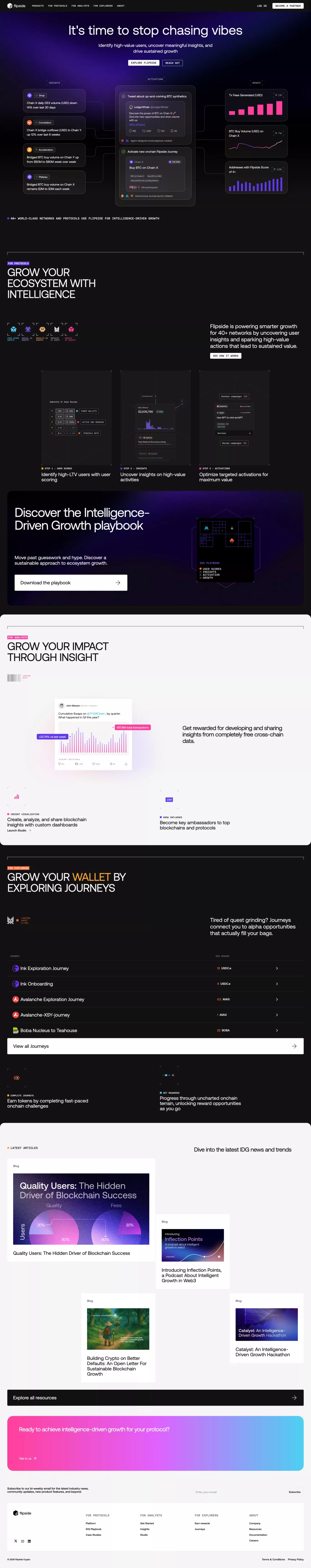 Flipside | The Platform for Intelligent Blockchain Growth on Landbook - get inspired by landing ...
