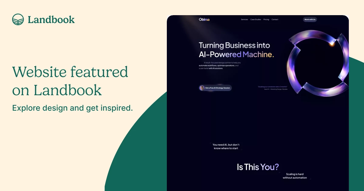 Bima - AI Automation Agency on Landbook - get inspired by template ...