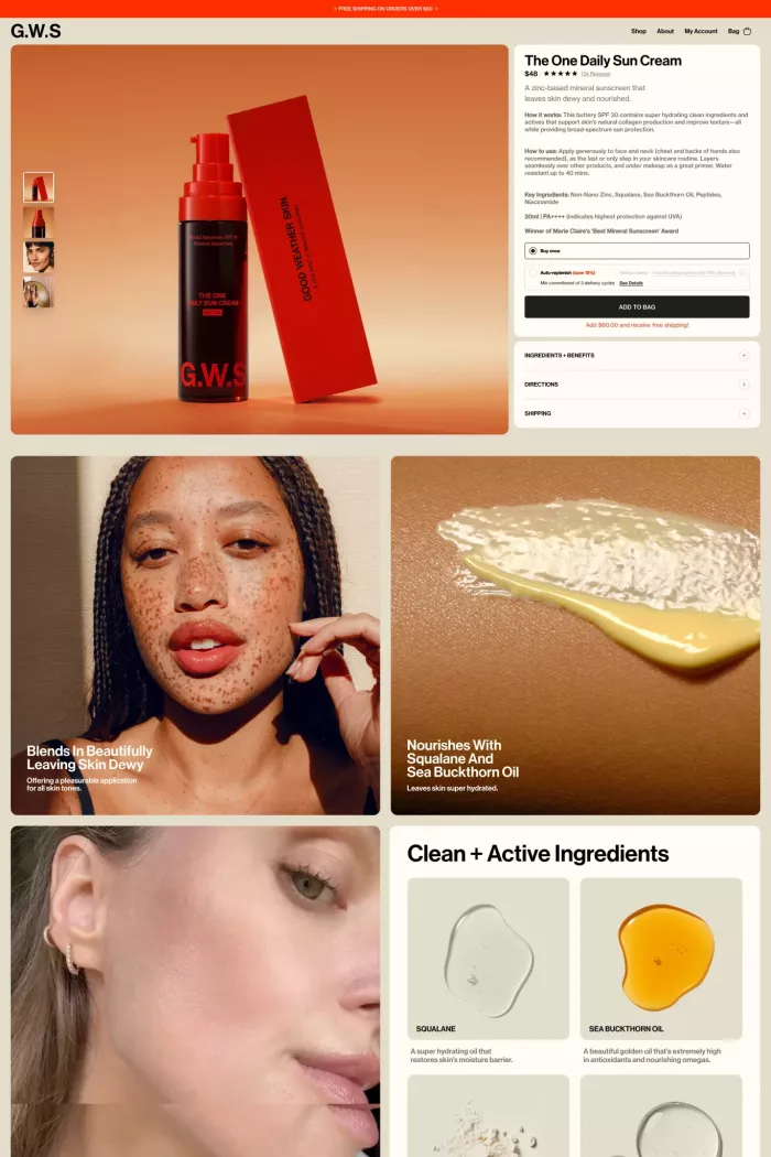 Good Weather Skin on Landbook - get inspired by ecommerce design and more