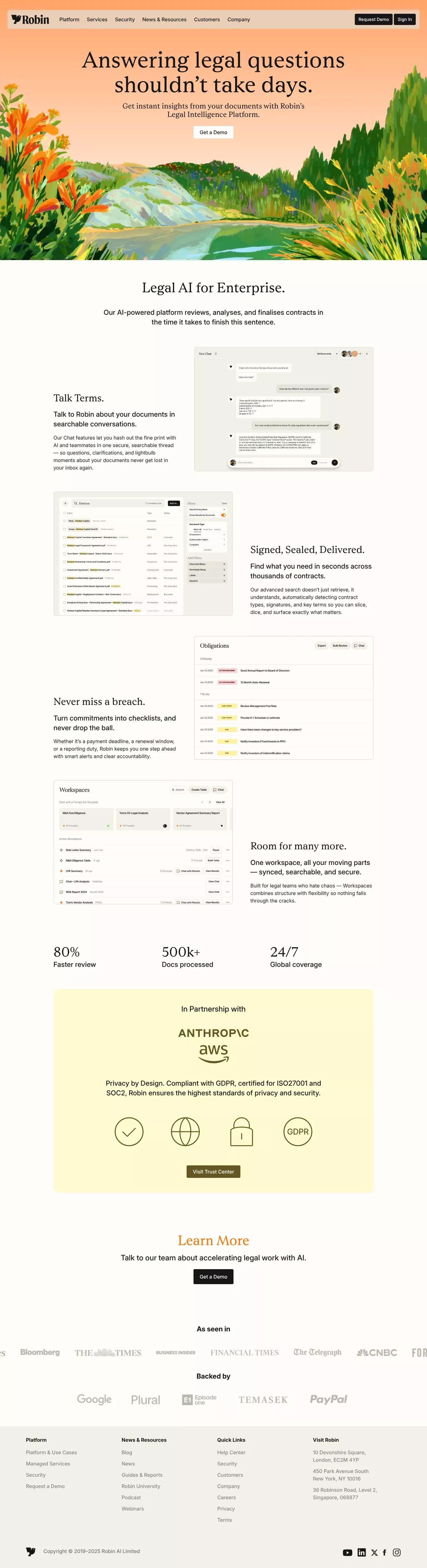Robin | Legal AI | AI-Powered Contract Software on Landbook - get ...