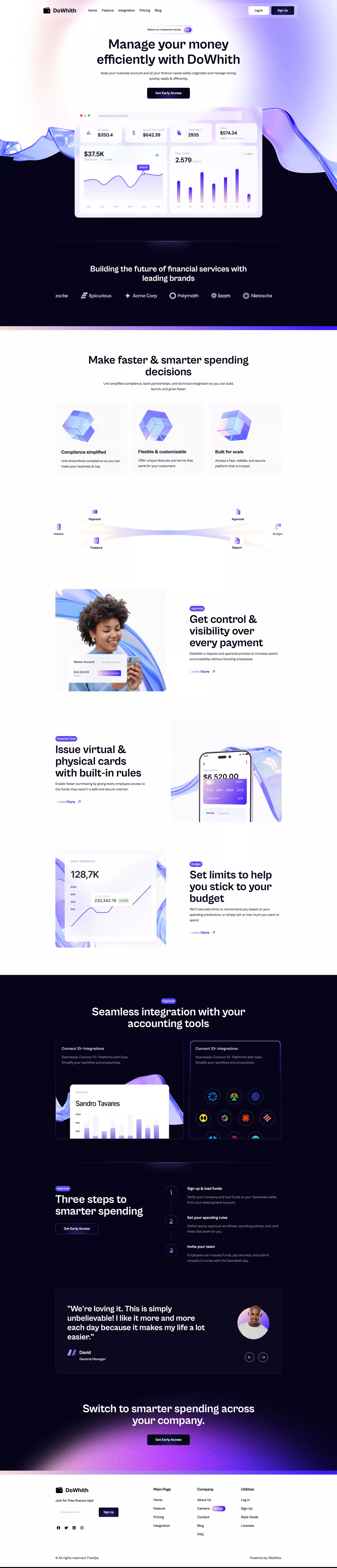 Do-Whith-Webflow HTML website template on Landbook - get inspired by template design and more