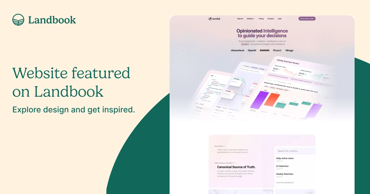 Sundial on Landbook - get inspired by landing design and more