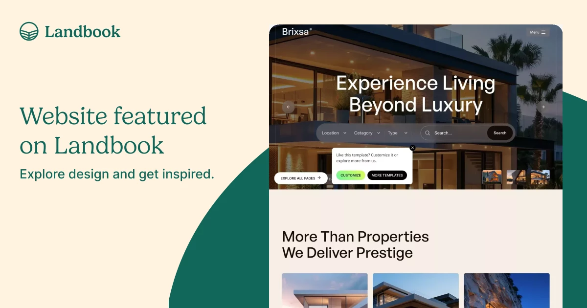Brixsa - Webflow website template on Landbook - get inspired by template design and more